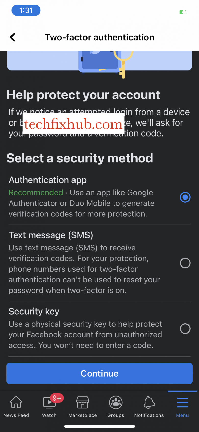 Facebook Two-factor Authentication Code Not Received - Fix - Techfixhub